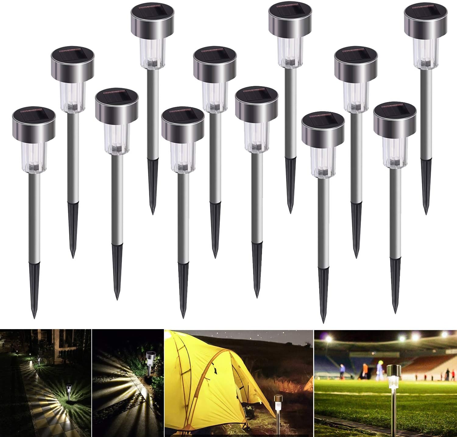 LEMROE Lampe Solaire Exterieure Jardin au Sol,Lampe Jardin Sans Fil LED ...