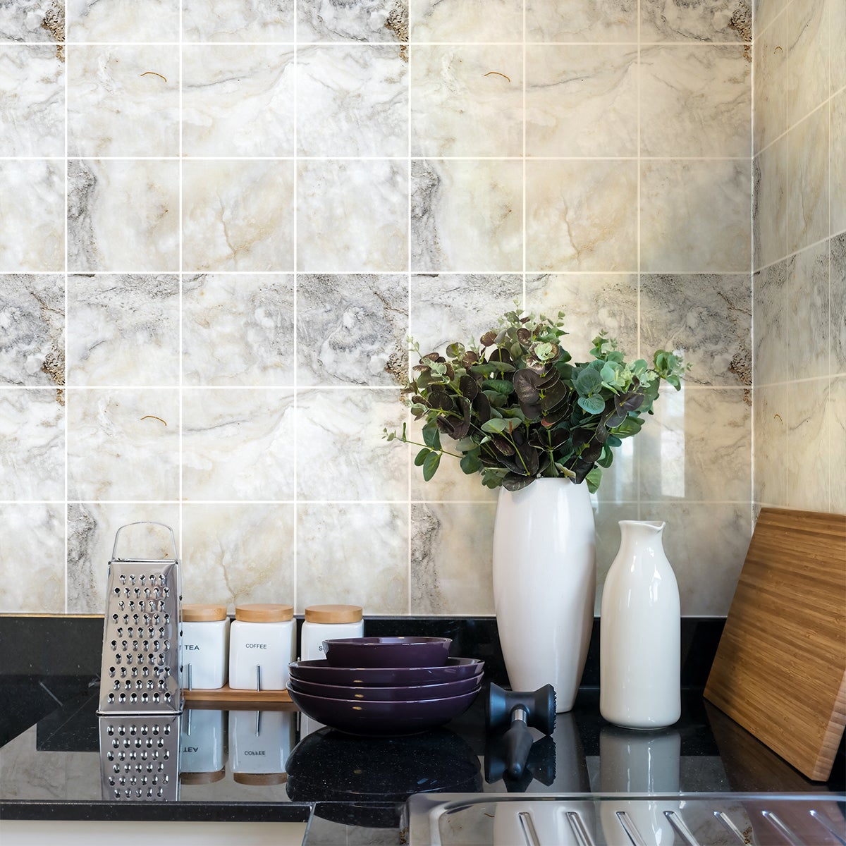 9 vinilos mármol desde casablanca - adhesivo de pared - revestimiento ...