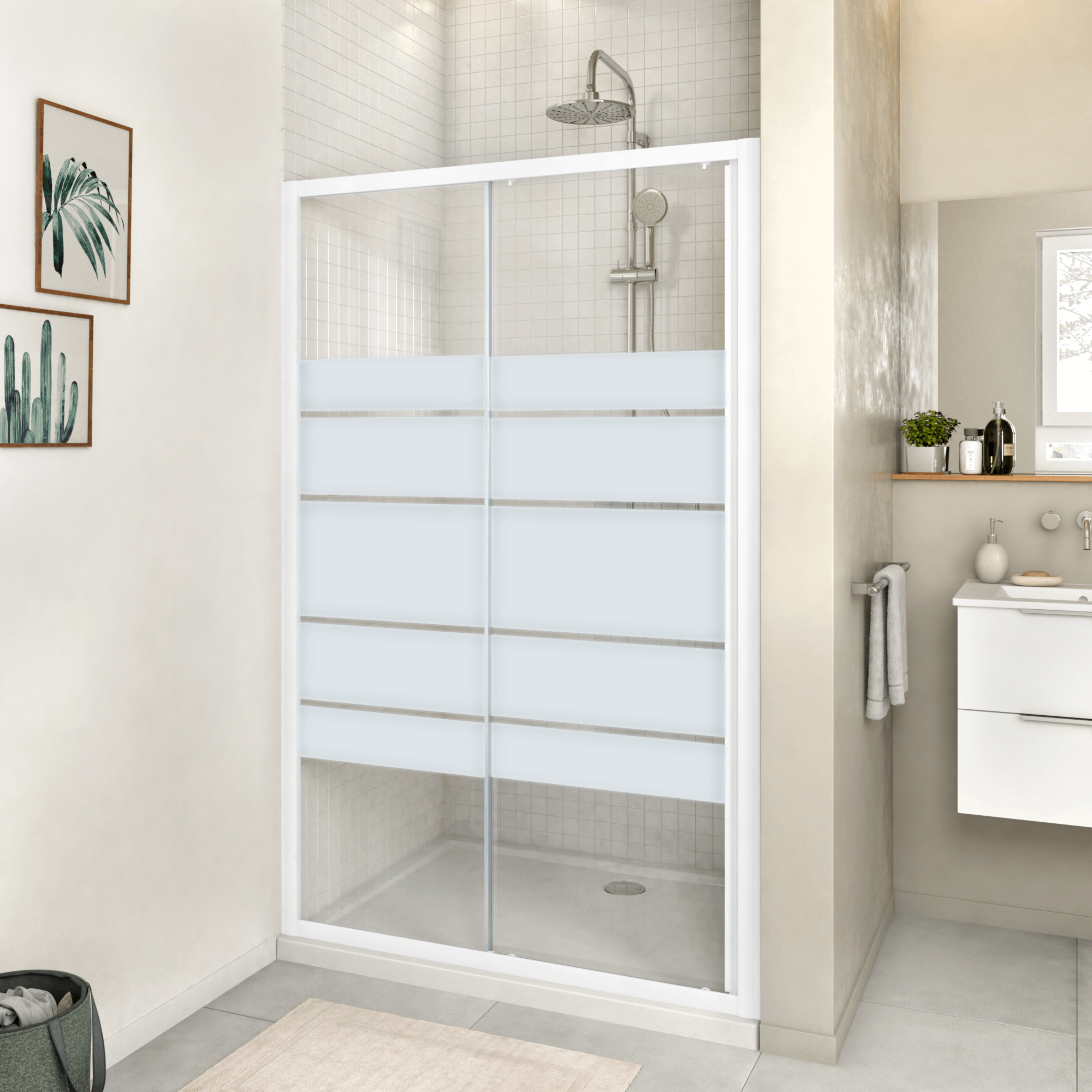 SENSEA - Paroi de douche ESSENTIAL - Porte de douche coulissante ...