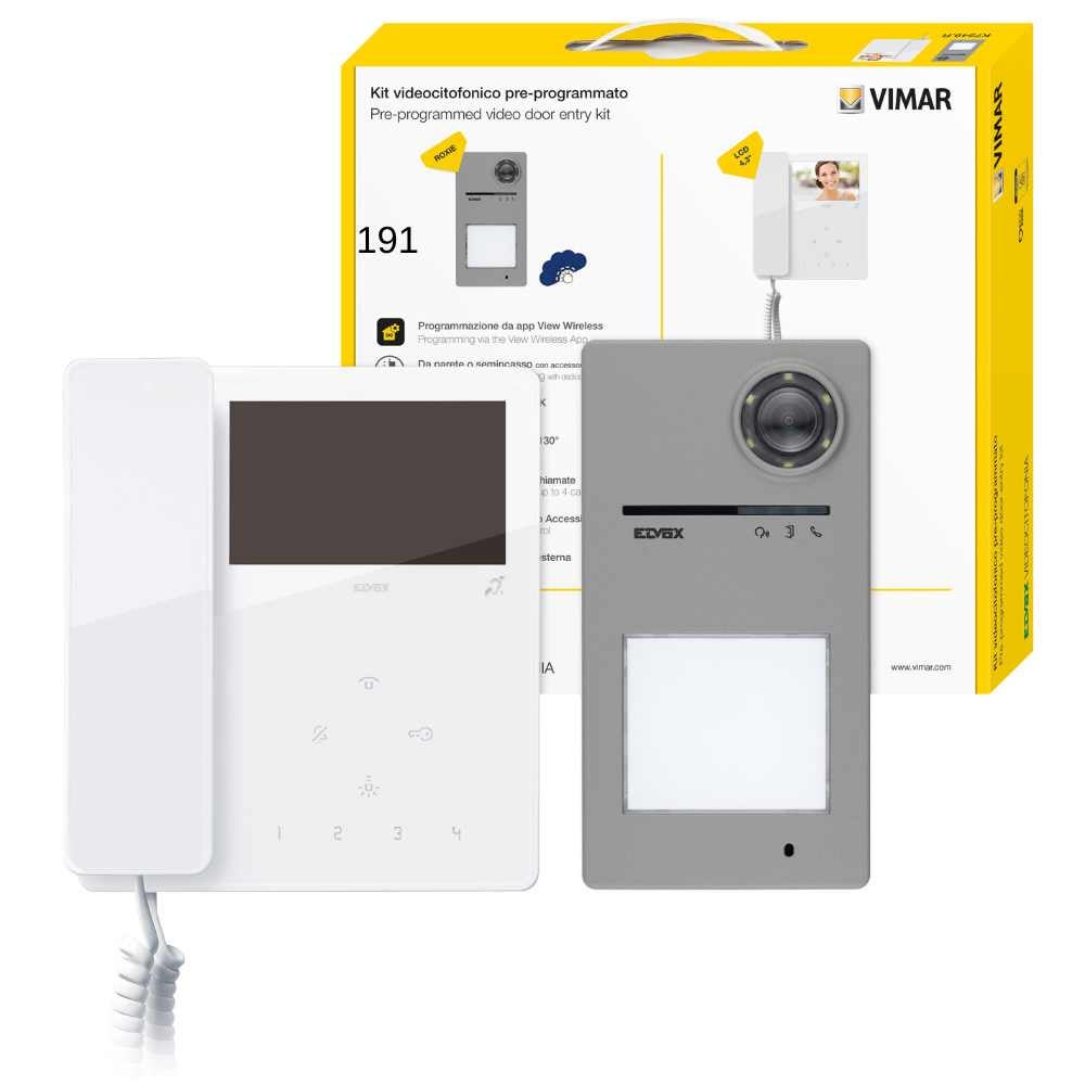 Kit videocitofono vimar due fili plus espandibile colori k7549.r pre ...