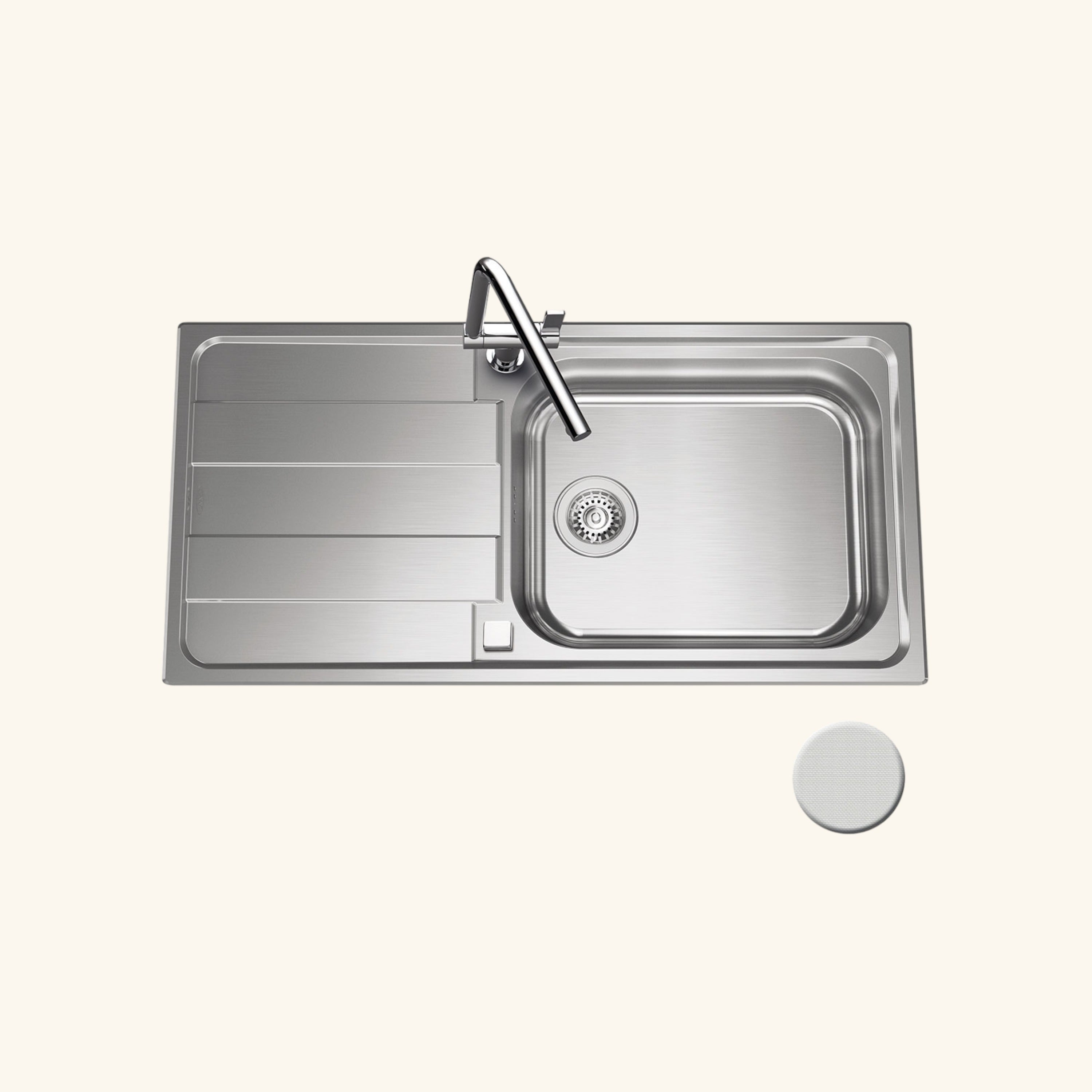 Évier inox mini structure Luisina FUNK 1 grand bac 1 égouttoir | Leroy ...