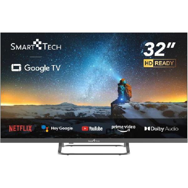 Smart Tech 32HG01V - Smart TV 32 Pollici HD Ready Display DLED Sistema Google TV DVBT2/C/S2 ...