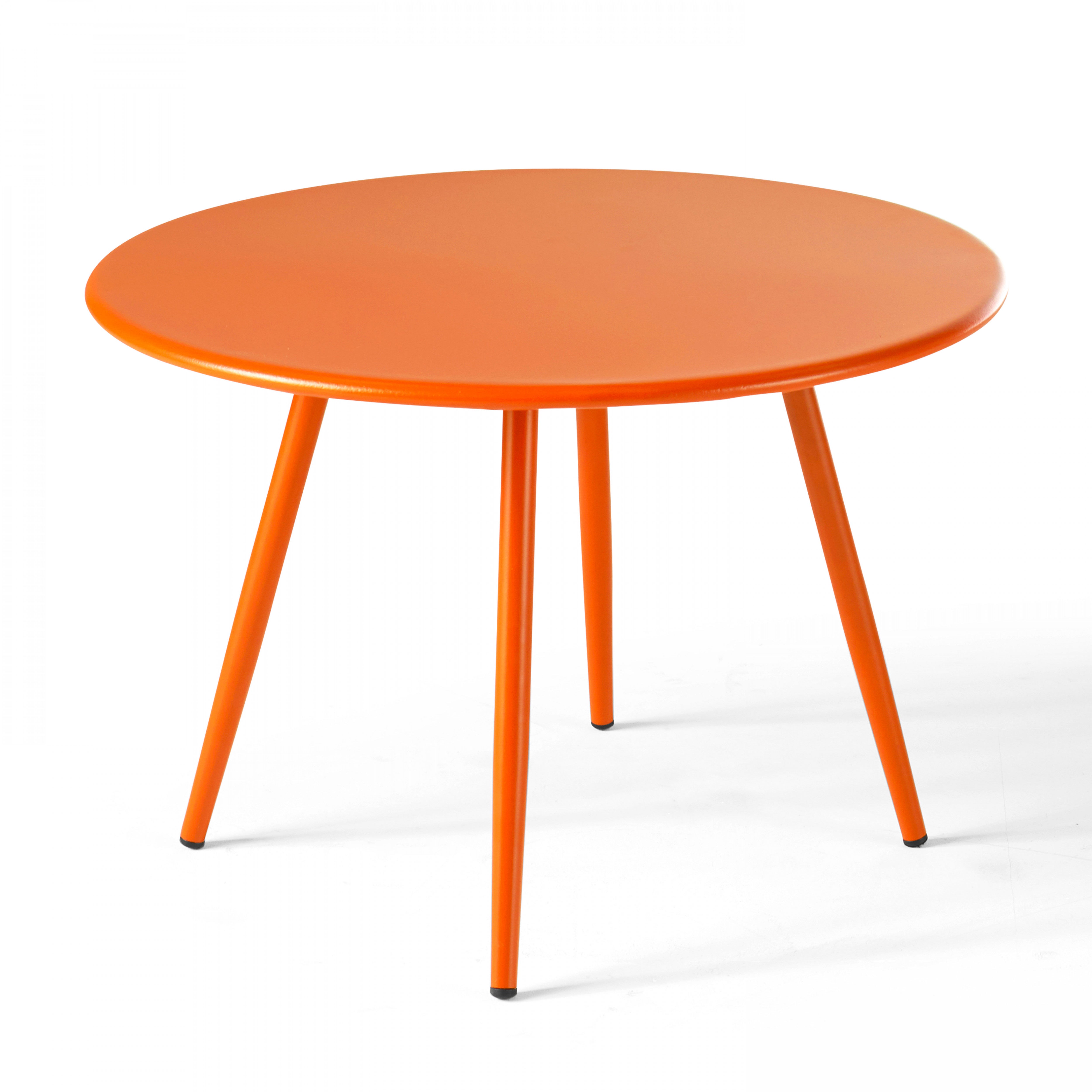 Table basse de jardin ronde en métal orange 50 cm , Palavas - Oviala ...
