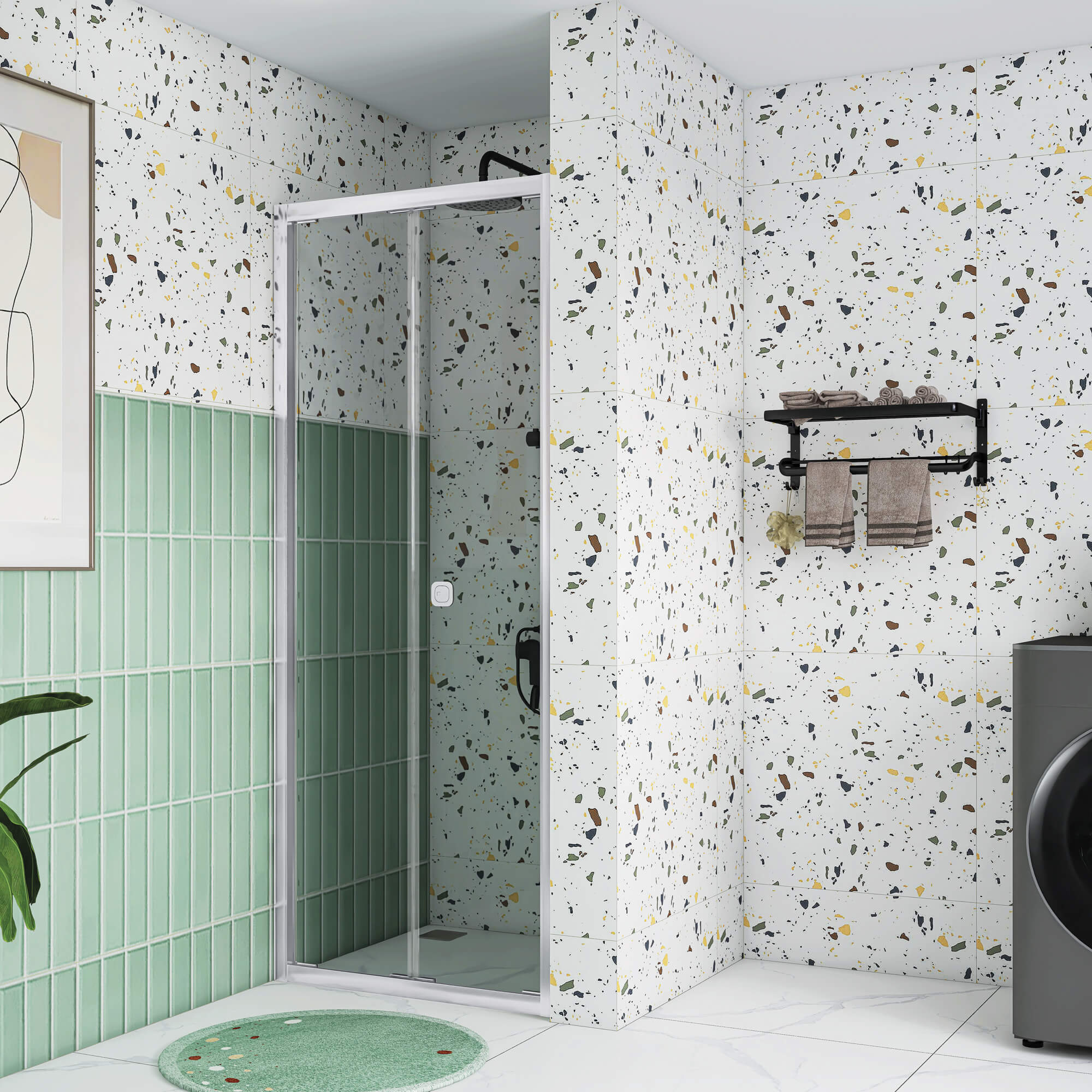 Siro - Box doccia per nicchia 80 cm con anta a soffietto cromo ...