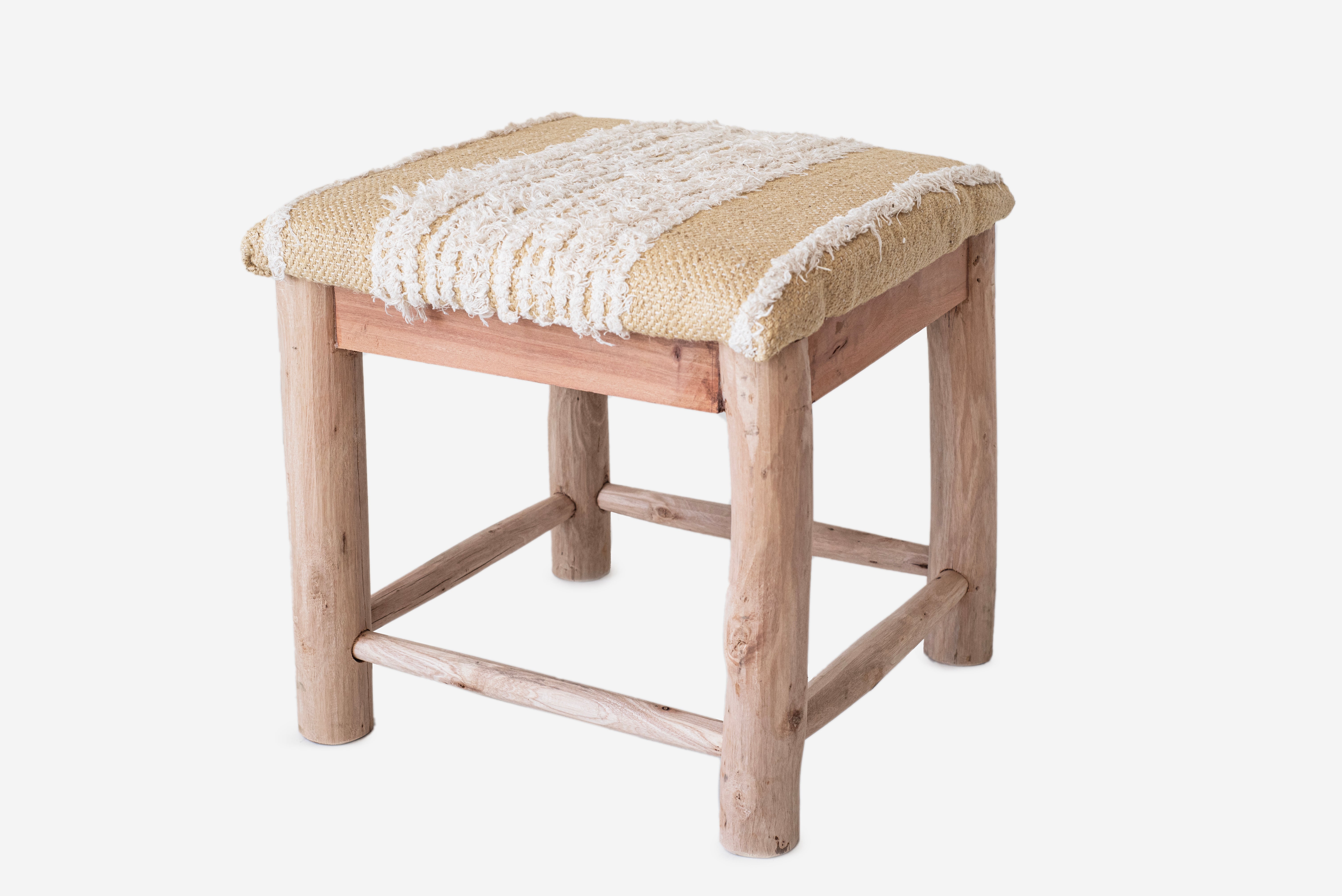 BANQUETA RÚSTICA YUTE NATURAL Y CREMA 40X40CM | Leroy Merlin