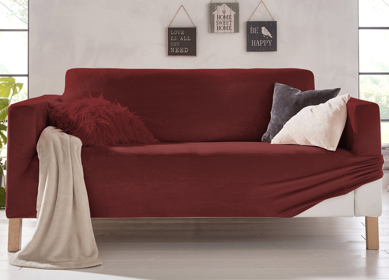 Copridivano Elasticizzato Effetto Velluto Modello Morbidissimo Colore ...