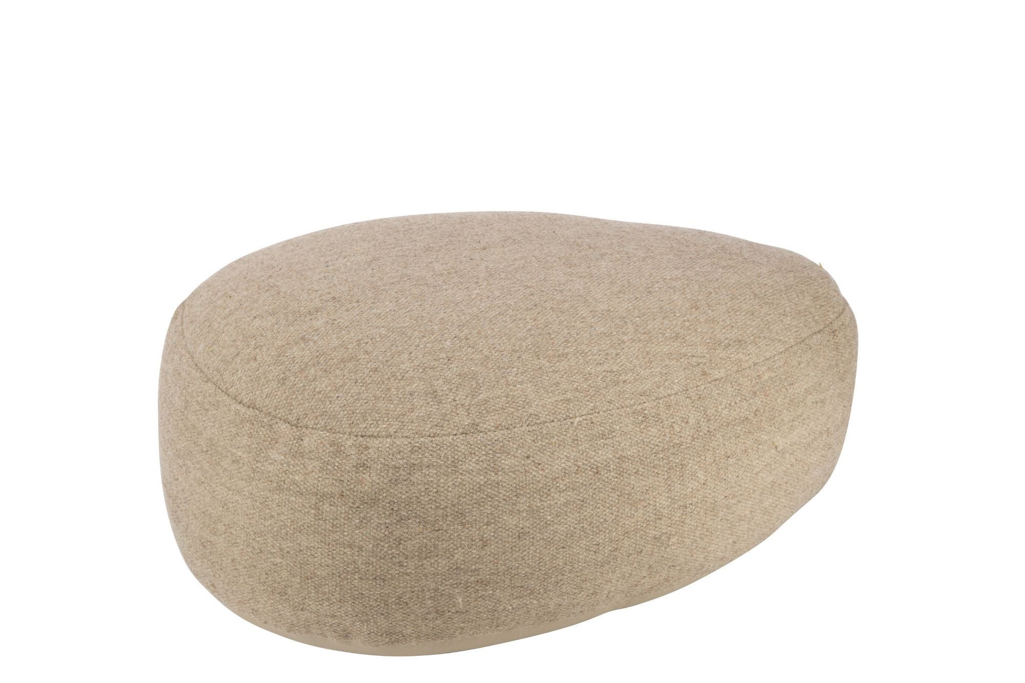 Pouf en forme de galet en laine beige uni L90 - DIEPPE | Leroy Merlin