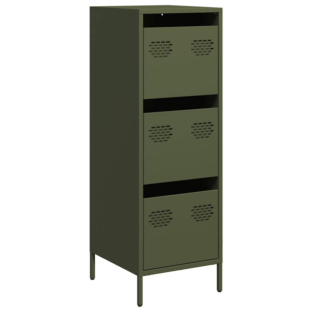 Buffet | Meuble de Rangement | Bahut vert olive 39x35x103 | 5 cm acier ...