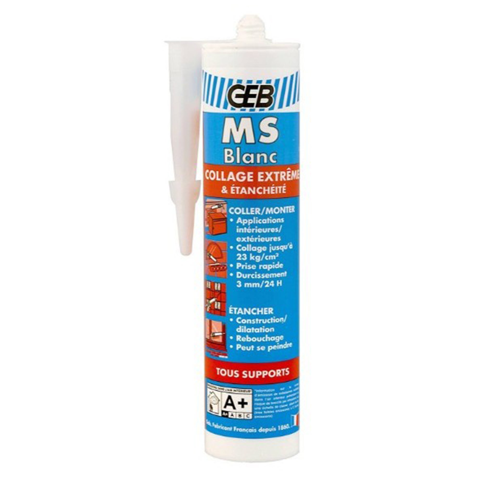 Mastic/colle MS-Polymère cartouche 280ml-blanc | Leroy Merlin