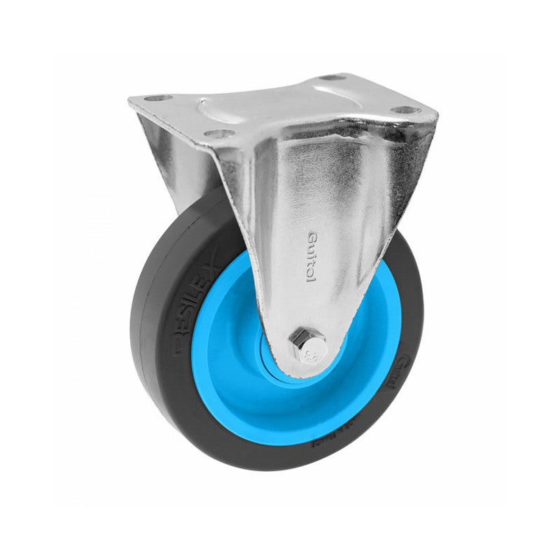 Roulette fixe sur platine roue Résilex pour charges lourdes Maxiroll ...