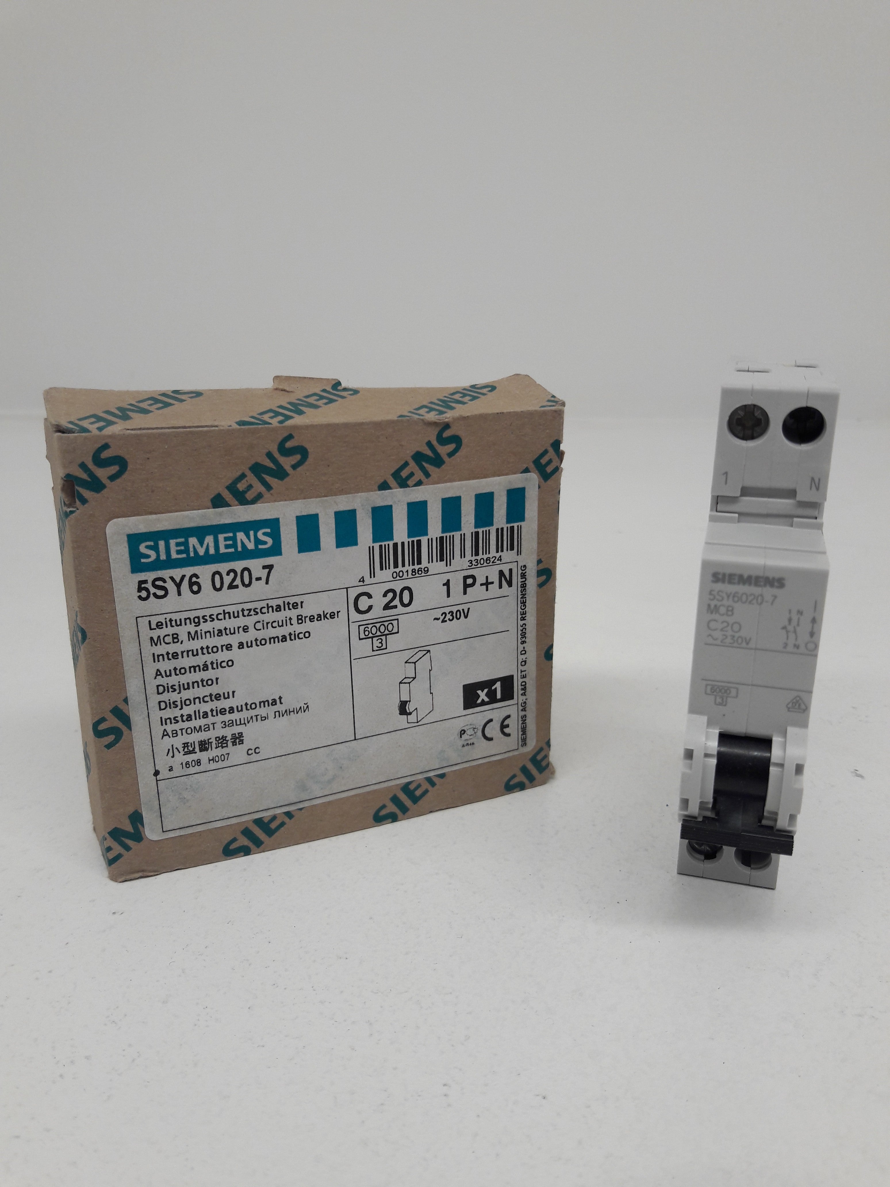 Siemens interruttore magnetotermico 1p n 20a 6ka curva c 1 modulo 5sy60207 | Leroy Merlin