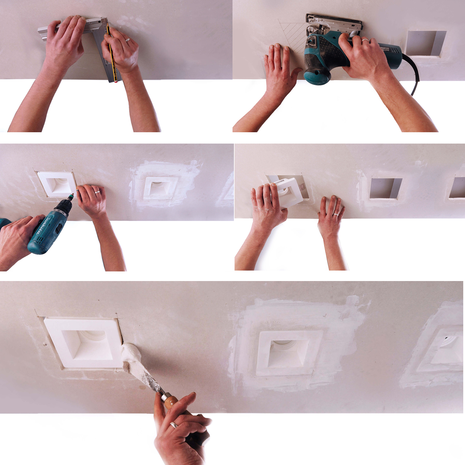 Spot encastré carré en verre dépoli LED 8W GU10 RGBW lumière colorée ...