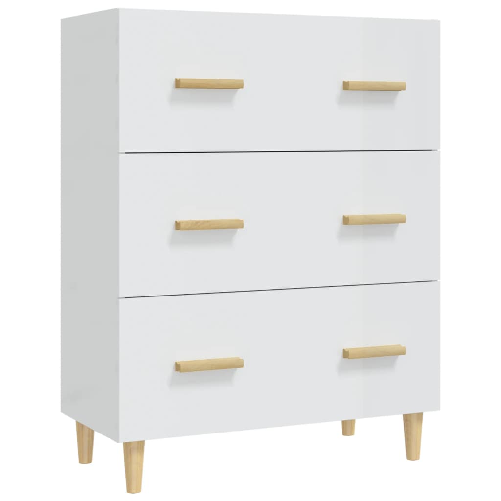 Buffet en contreplaqué blanc brillant 70x34x90 cm - COMFORTXL | Leroy ...