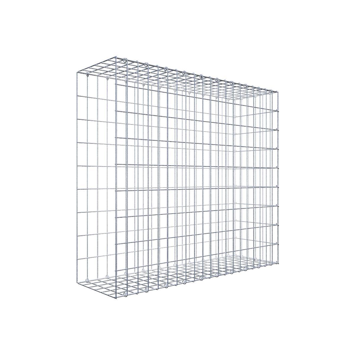 Gabion à monter en longueur 100 cm x 90 cm x 30 cm (L x H x P), maille 5 x 10 cm, Anneaux en C ...