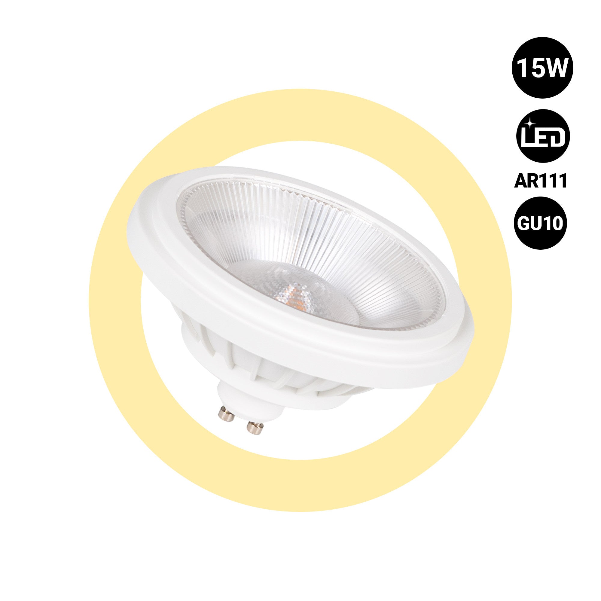 Ampoule LED AR111 GU10 - 15W - IRC 85 - Blanc Chaud | Leroy Merlin
