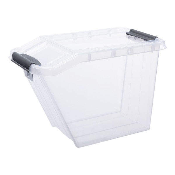 Bac de rangement transparent avec Couvercle Incliné 58 litres | Leroy ...