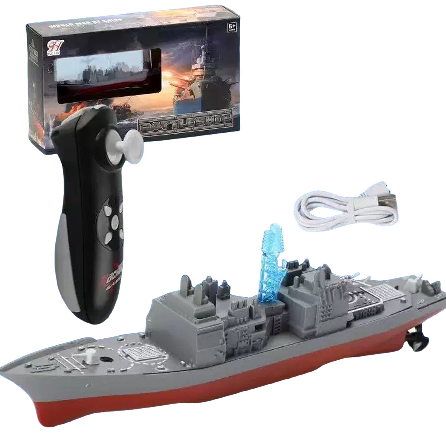 2.4G bateau télécommandé étanche High-Speed Simulation Ship Warship ...