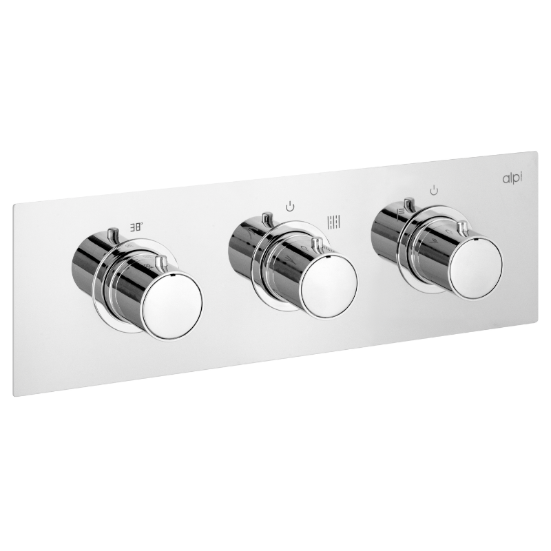 NIPI Système de douche encastré thermostatique 3 voies avec plaque rectangulaire 160x220 mm ...