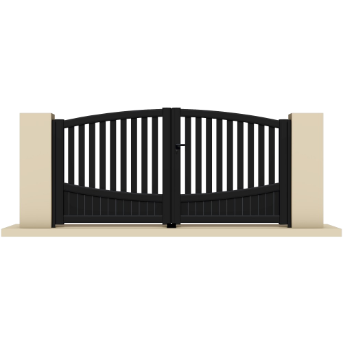 Portail battant manuel aluminium H 160 x L 405 cm anthracite avec gonds ...