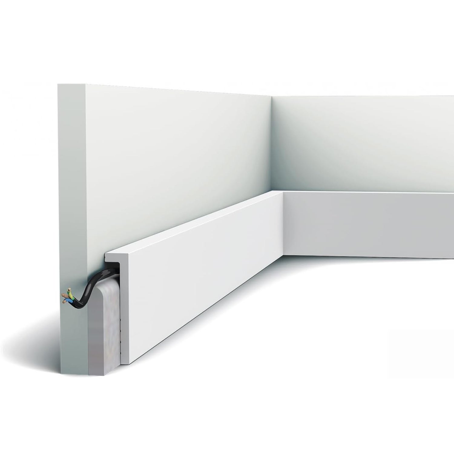 Moulure Plinthe Cache Câbles 2m Edge Blanc | Leroy Merlin