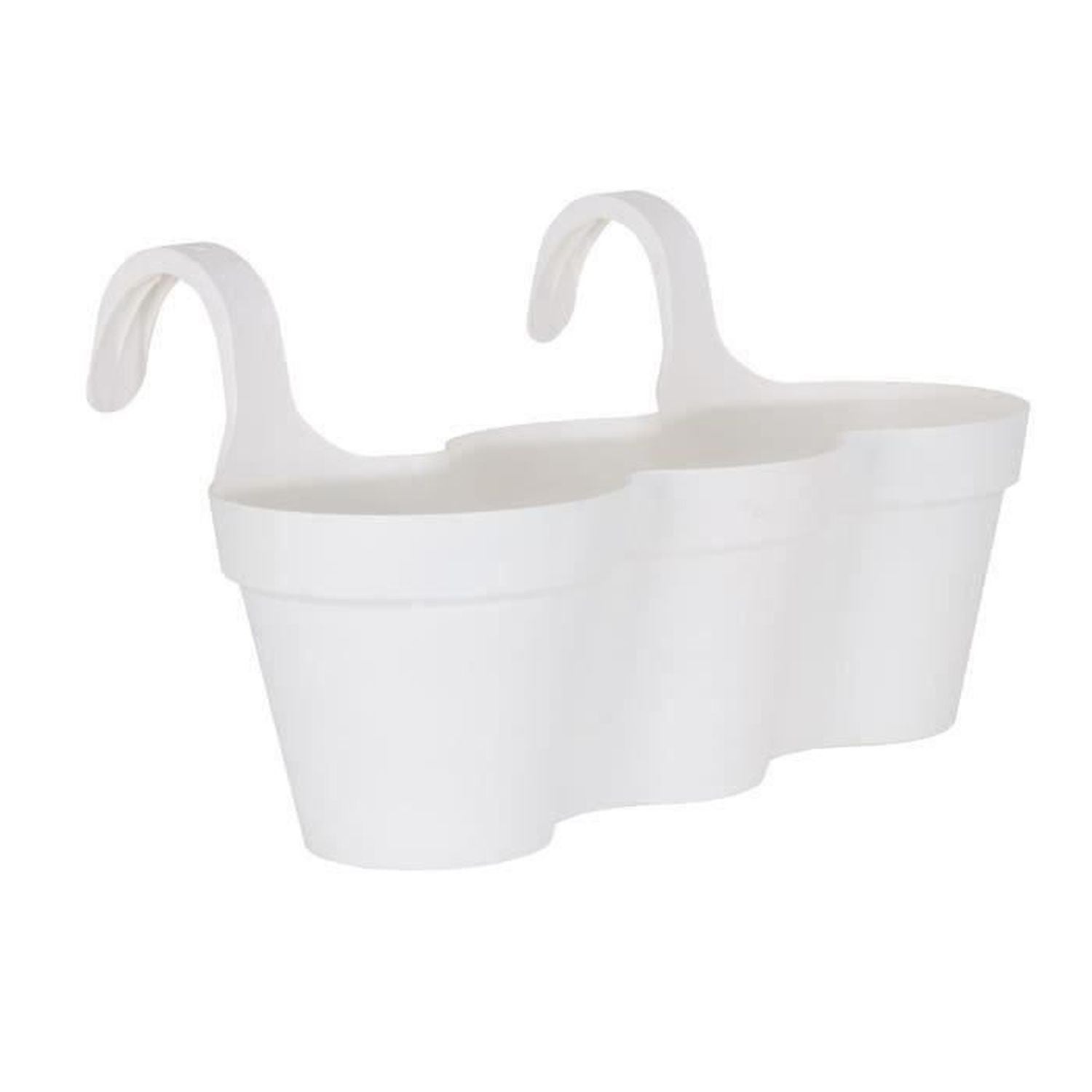 Triple pot de fleurs de balcon Capri 30,5 x 54 x 28 cm - 11 L - Blanc ...
