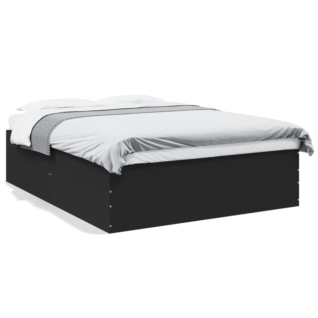 Estructura de cama negra de madera contrachapada 160x200 cm | Leroy Merlin