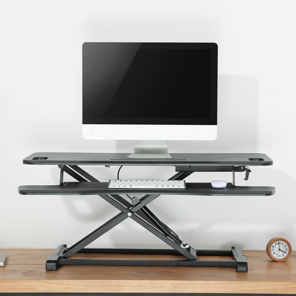 Poste de travail assis-debout 11-50,5 cm Noir NewStar | Leroy Merlin