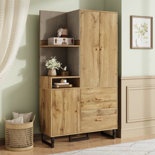 Garde-robe compacte pour hall – Meuble d’entrée 110×186×38cm avec ...