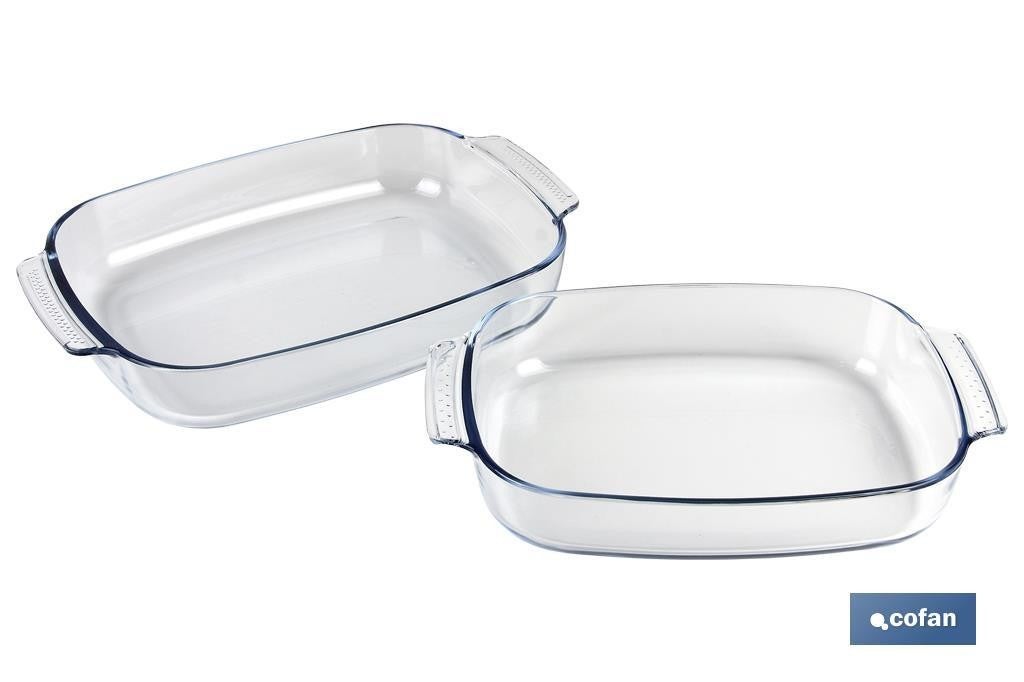 Set de 2 fuentes ovaladas anchas de vidrio borosilicato modelo baritina ...