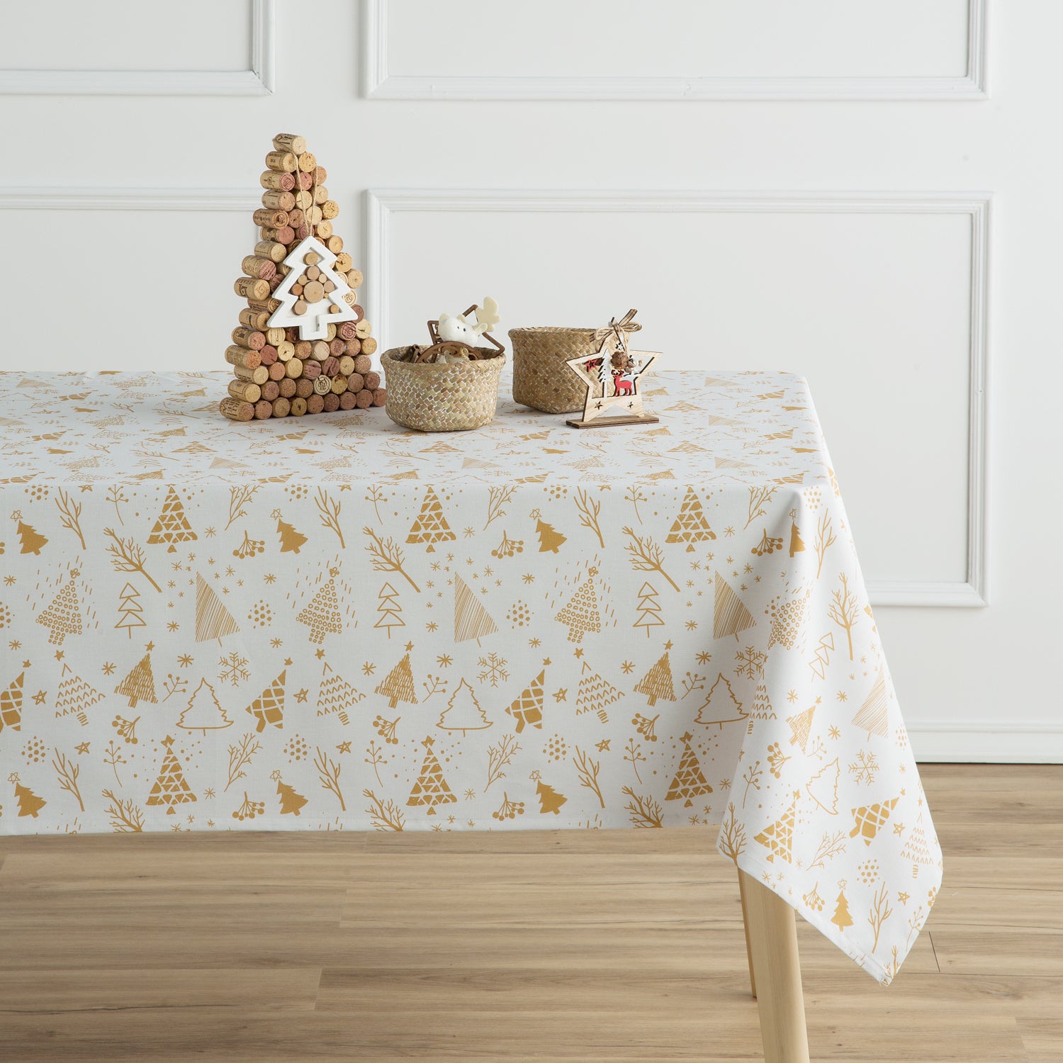 Mantel Antimanchas 100% Algodón Winter Blanco 140X140 | Leroy Merlin