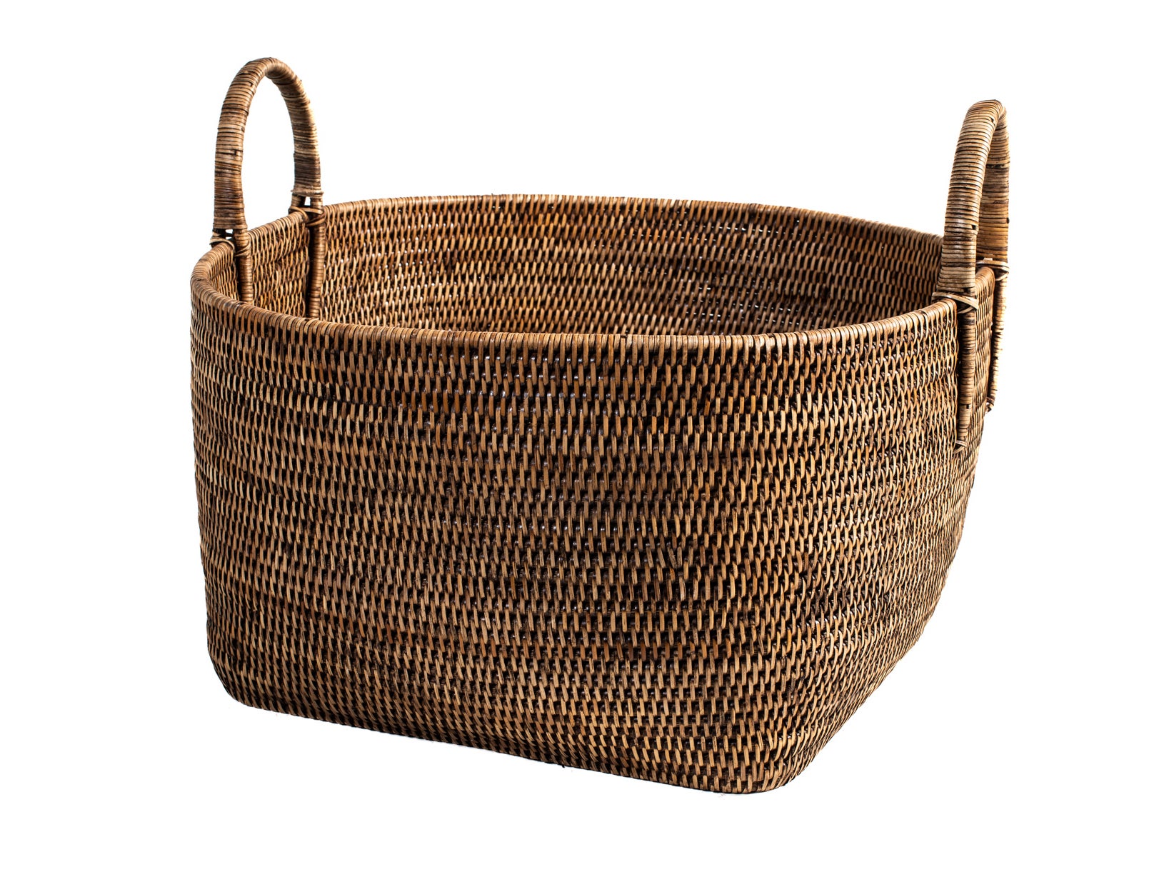 Panier en rotin avec poignées Forme ronde Cm 49X28H. | Leroy Merlin