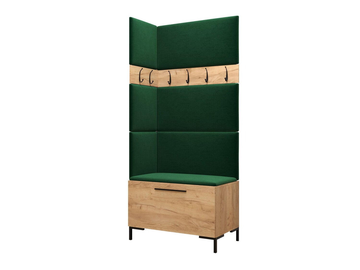 Conjunto de recibidor Hartford F103, 196x84x46cm, Craft roble, Tapiz ...