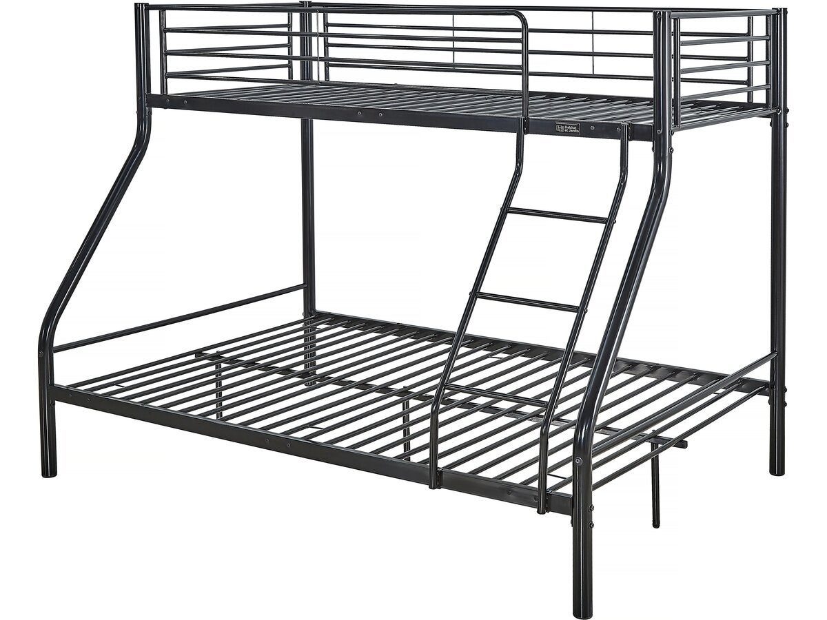 Litera metálica "Leo" incl. somier - 90/140 x 190 cm - Negro | Leroy Merlin