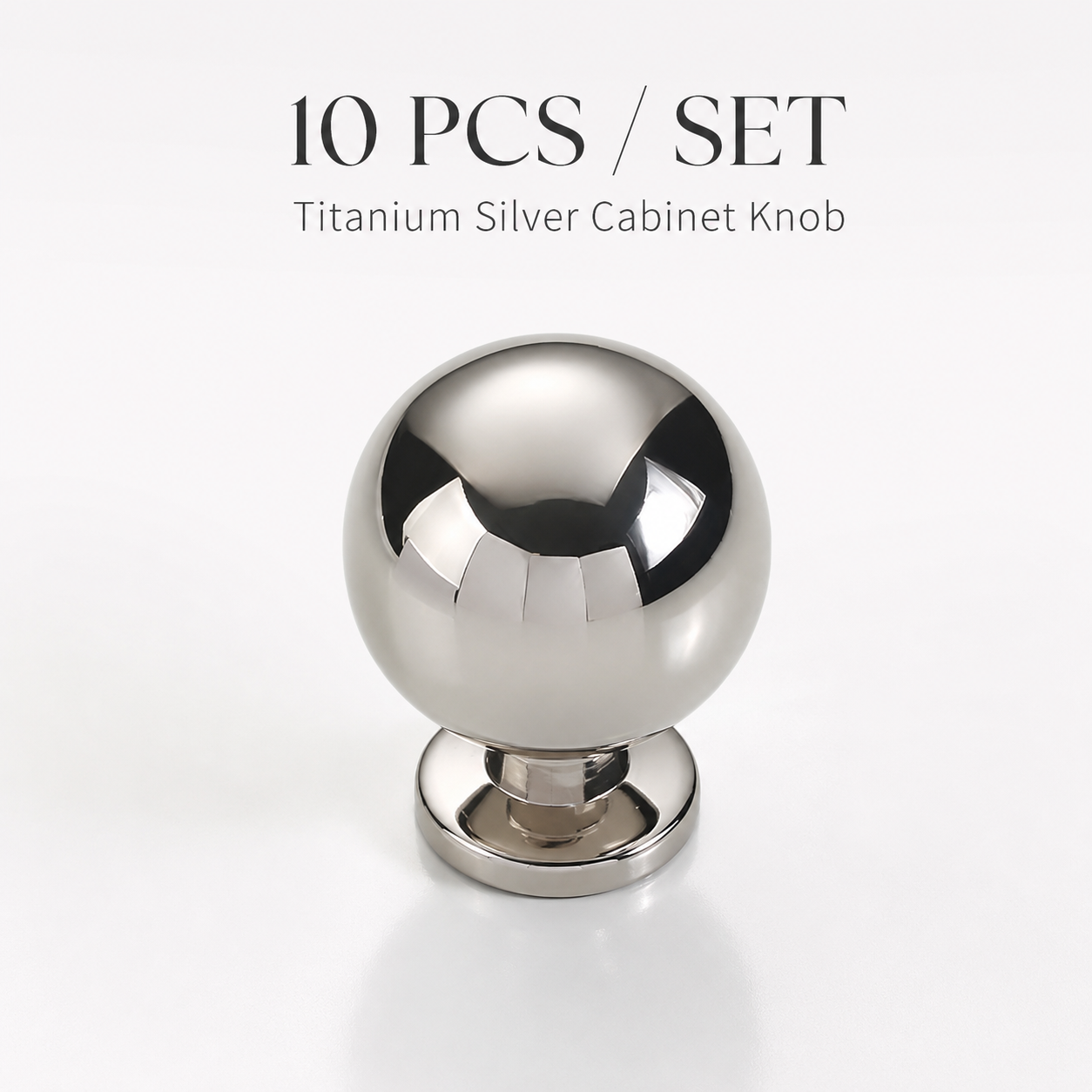 Lot de 10 boutons de meuble mono trou en zinc finition argent titane ...