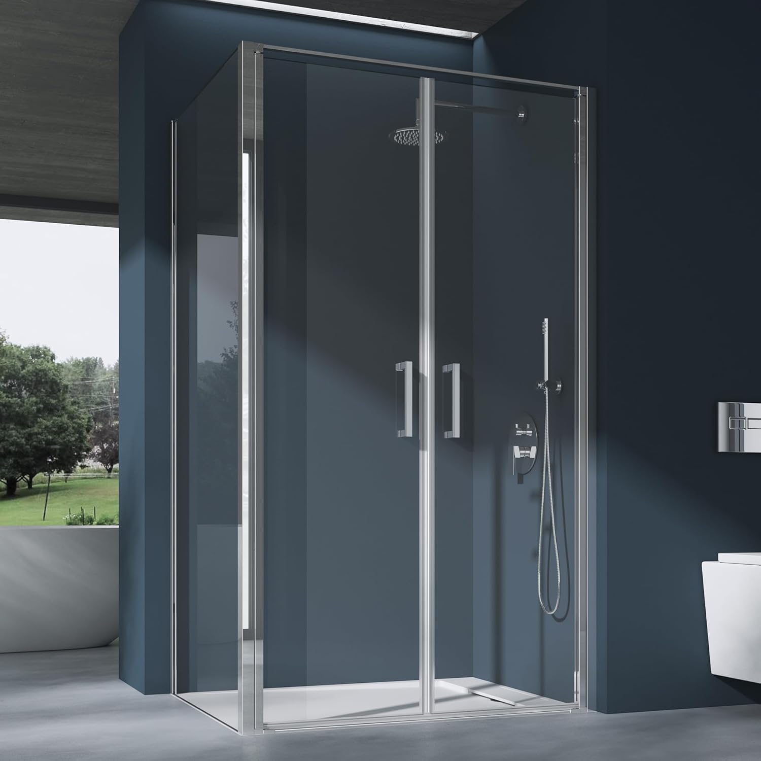 Cabine de Douche 75X120x195cm, Paroi de Douche, avec Receveur, Porte ...