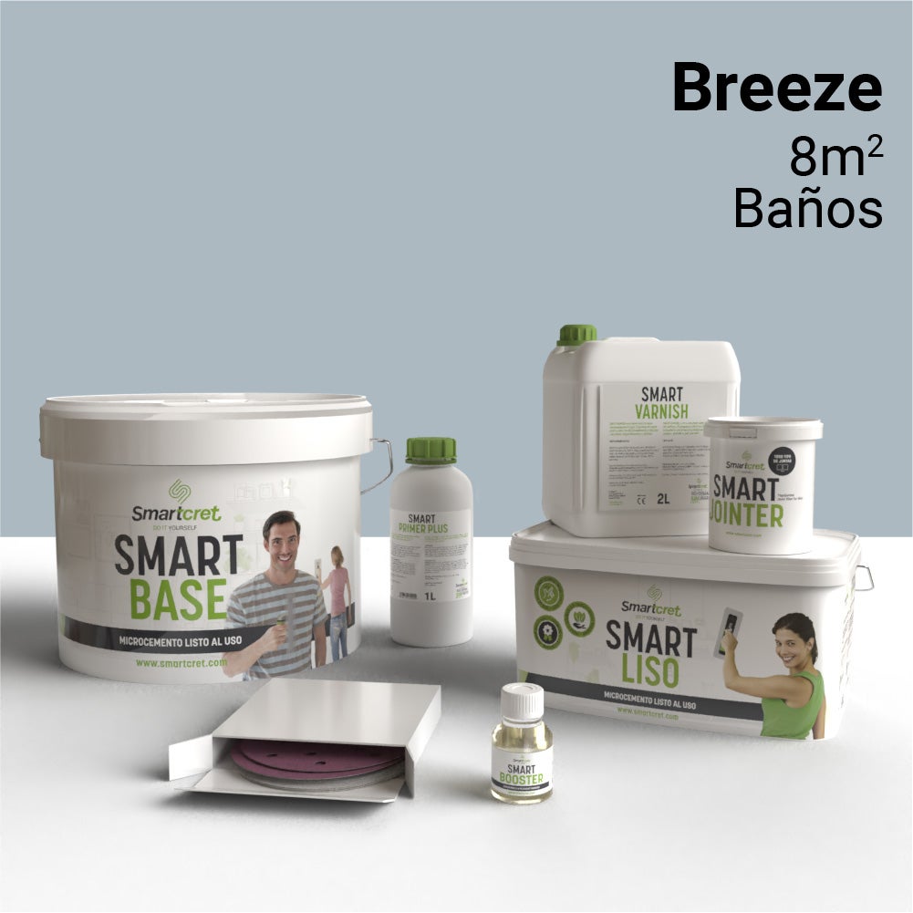 Smart kit microcemento para superficies absorbentes 8m2. Color breeze ...