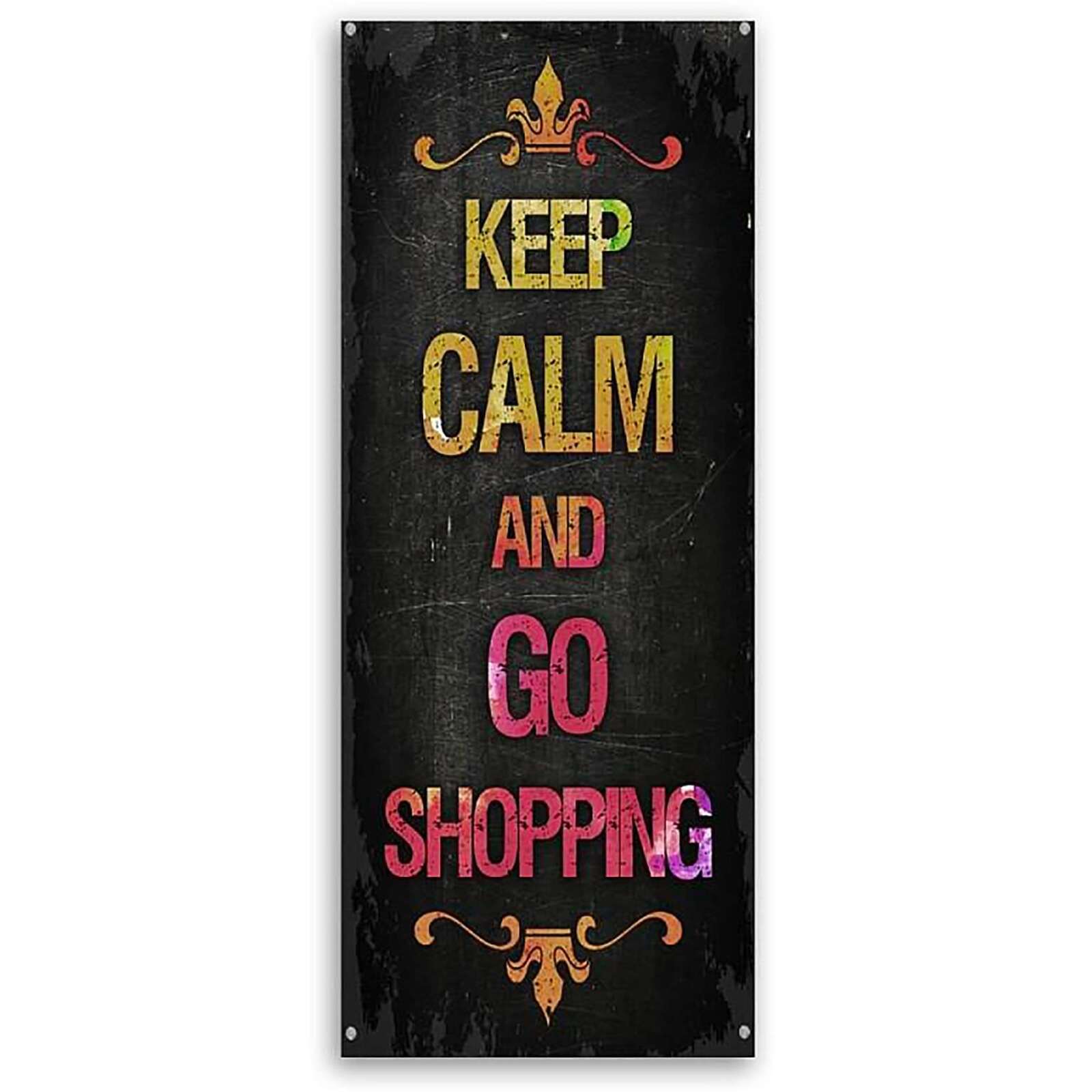 Tableau bois reste calme et va faire les magasins - 20 x 50 cm | Leroy ...