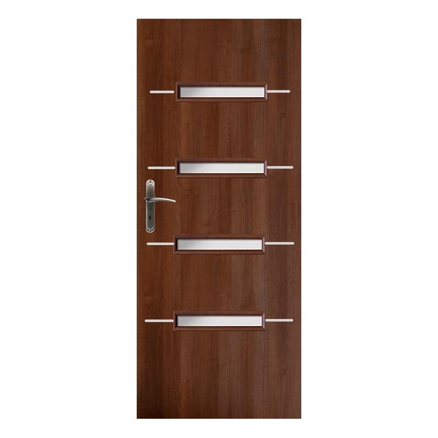 Porte d'intérieur vitrée DIAMENT noyer - Largeur porte: 90 cm | Leroy ...