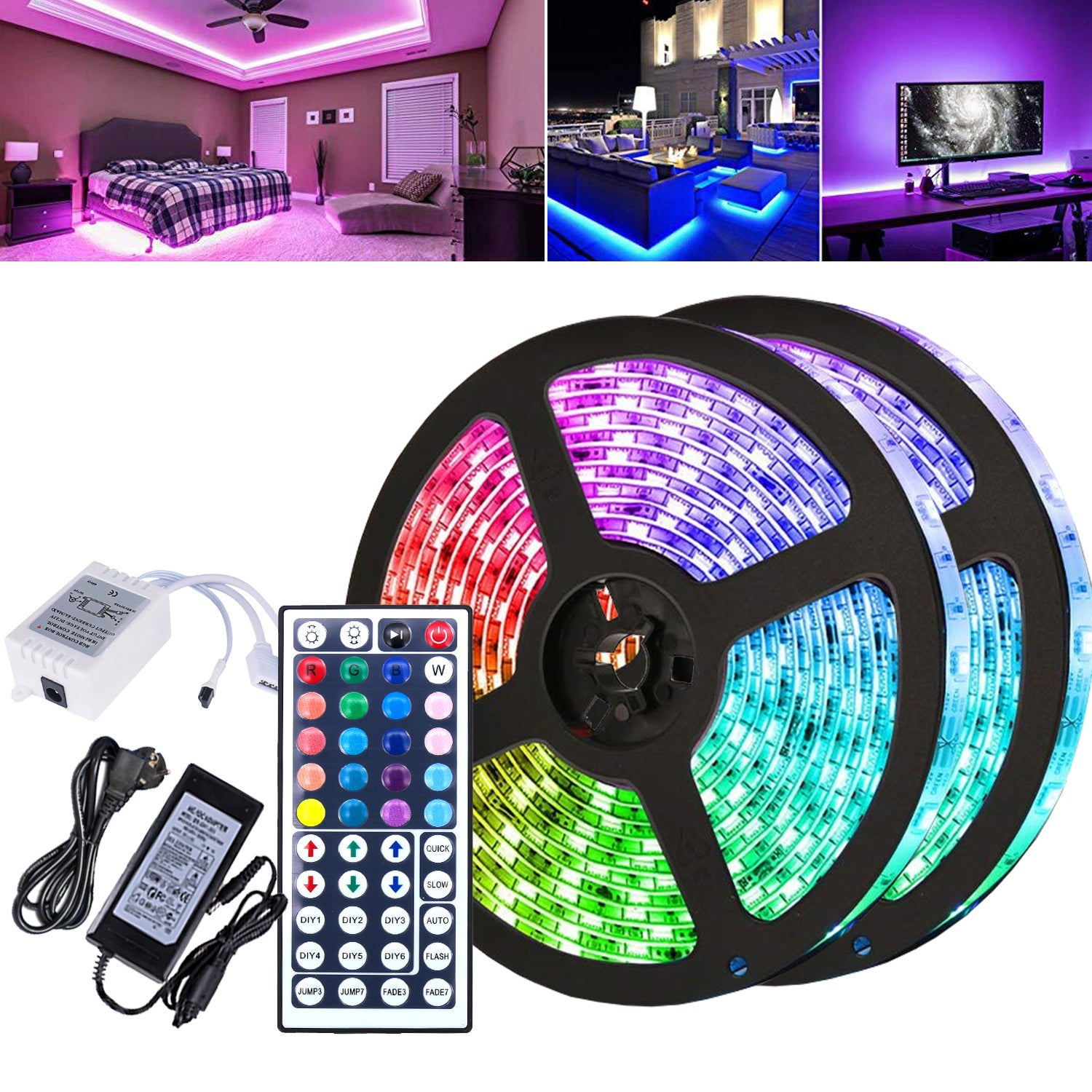 10M bande LED, Bande Ruban LED RGB 5050 SMD, bande LED 60 LEDs, bande ...
