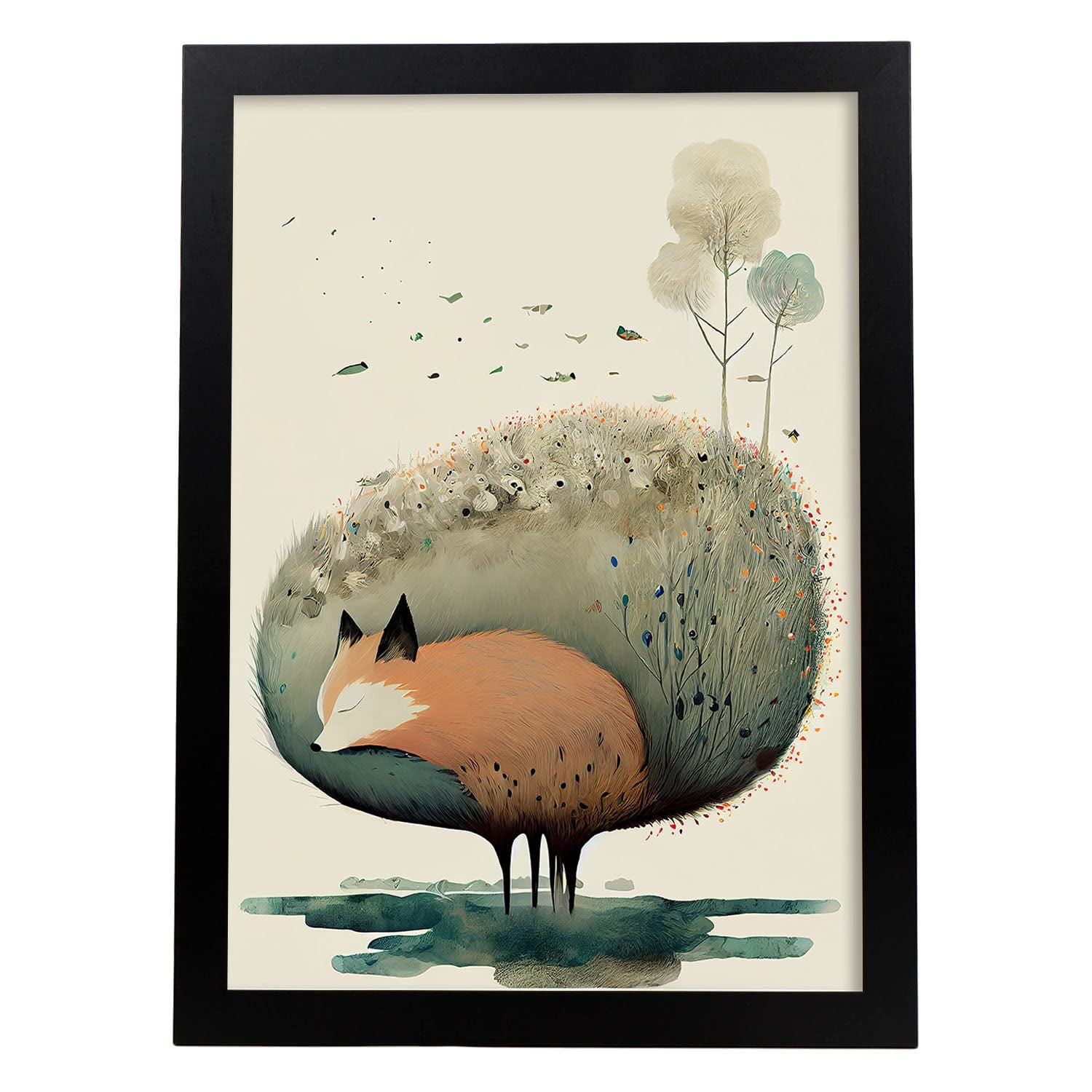 Nacnic Affiche Renard Dans Le Style Précisionnisme Illustrations D ...