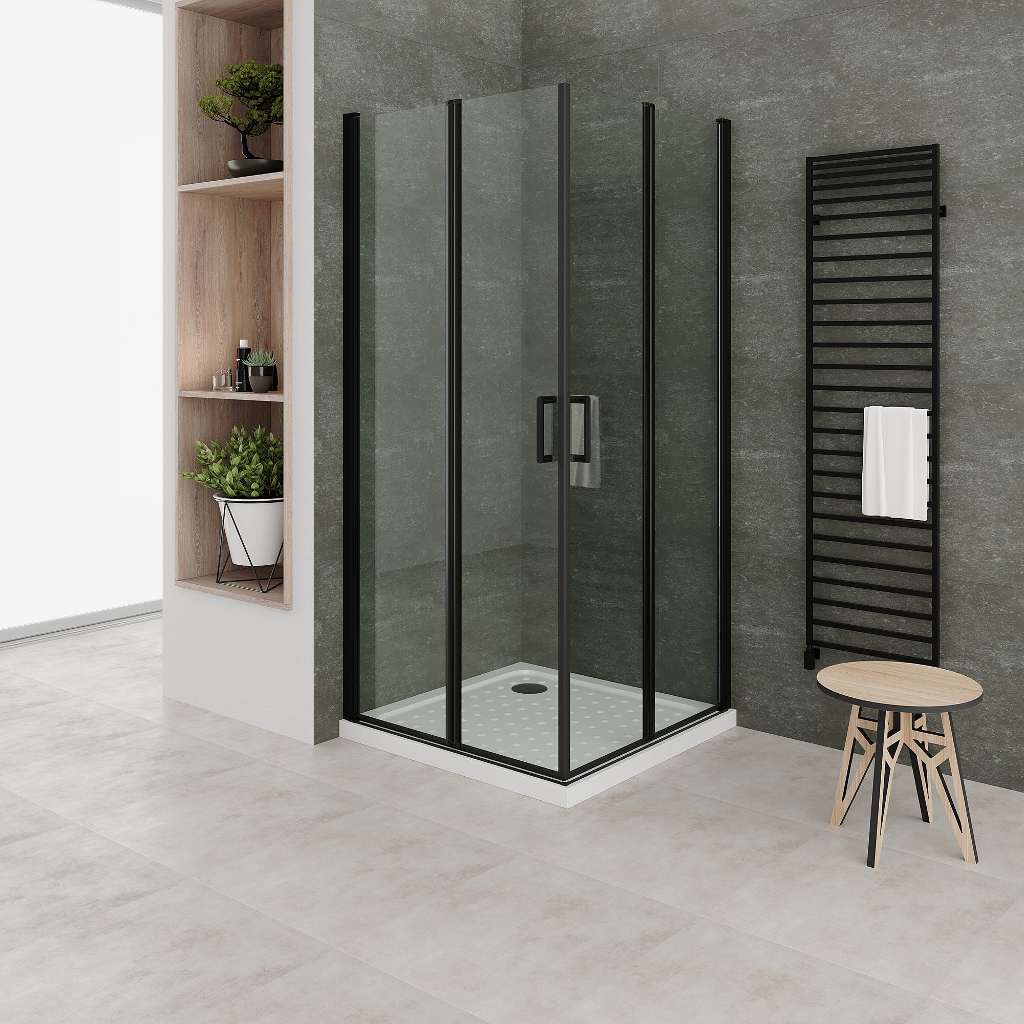 Mampara de Ducha Moments Of Glass Alina 100x100x180 cm con Puertas ...