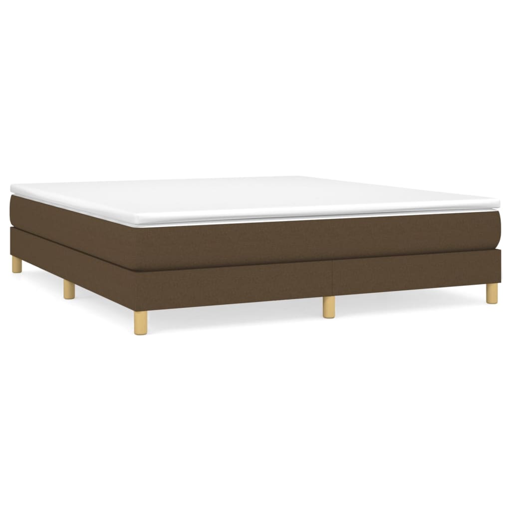 Cama box spring con colchón tela marrón oscuro 180x200 cm | Leroy Merlin