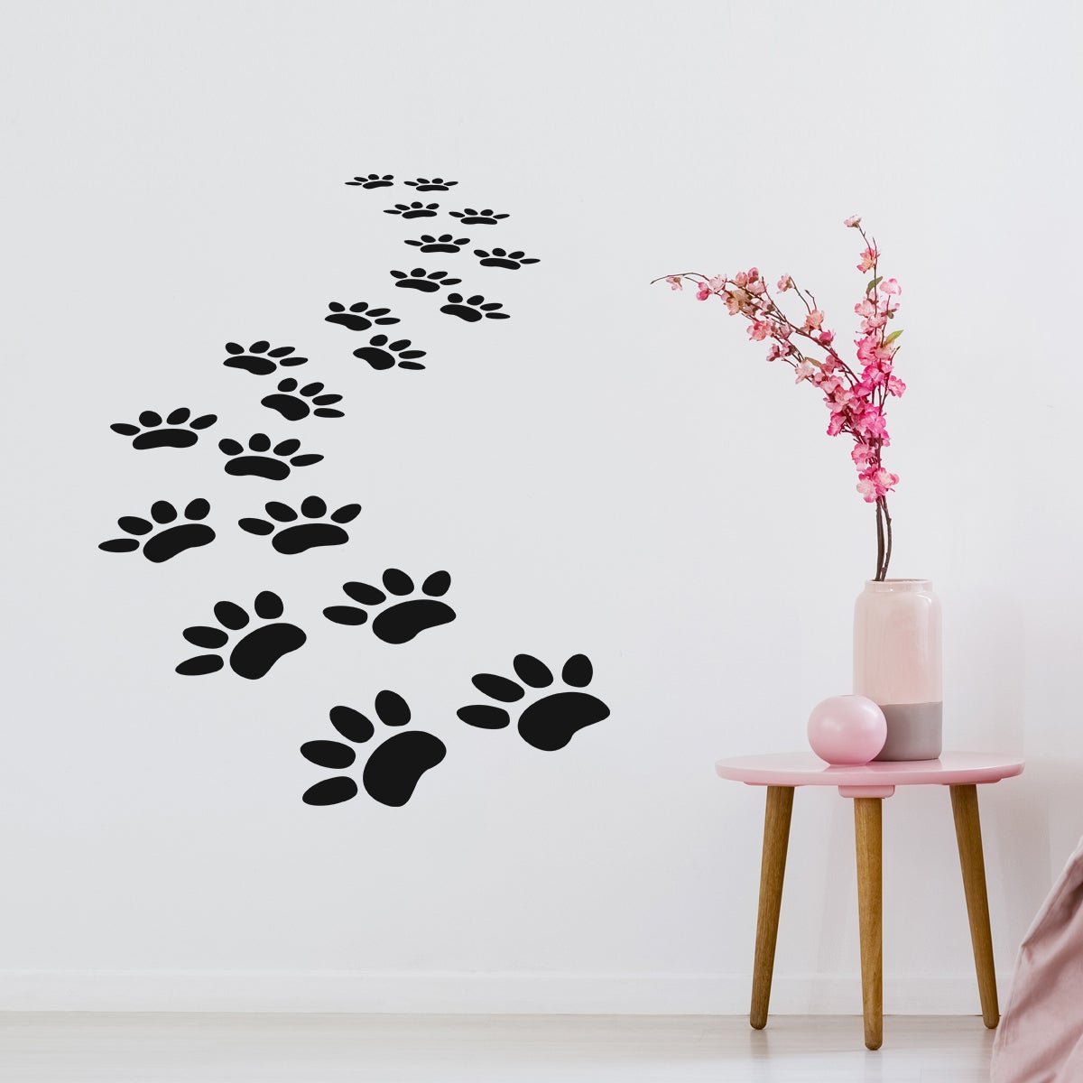 Sticker Mural - Kit 20 Traces de chats 3617680175910 - Noir - 17x22 cm ...