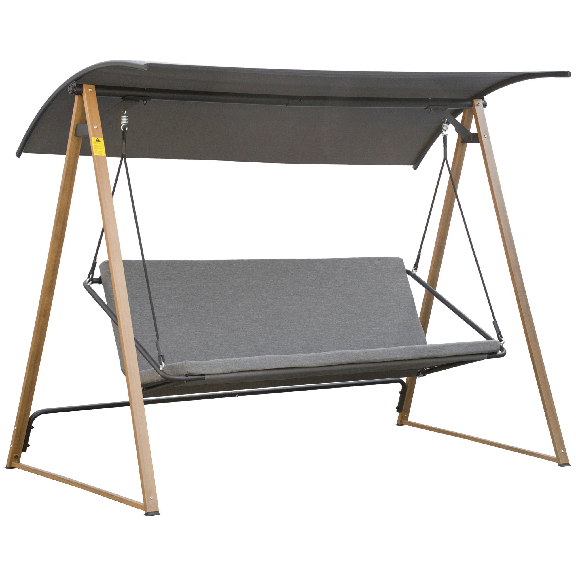 Balancelle de jardin 3 places design contemporain aspect bois gris ...