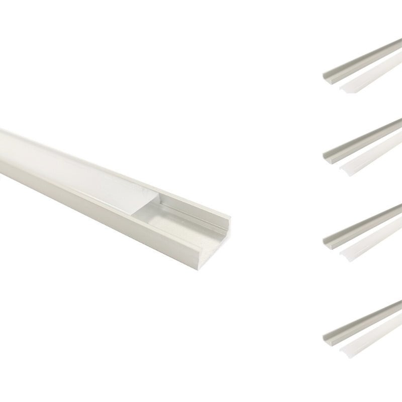Perfil de aluminio para diadema LED - Cubierta opaca blanca - Paquete ...