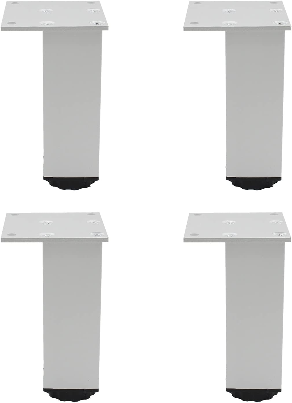 4 Pack Adjustable Furniture Legs, 120mm/4.72'' Silver Aluminum Alloy ...
