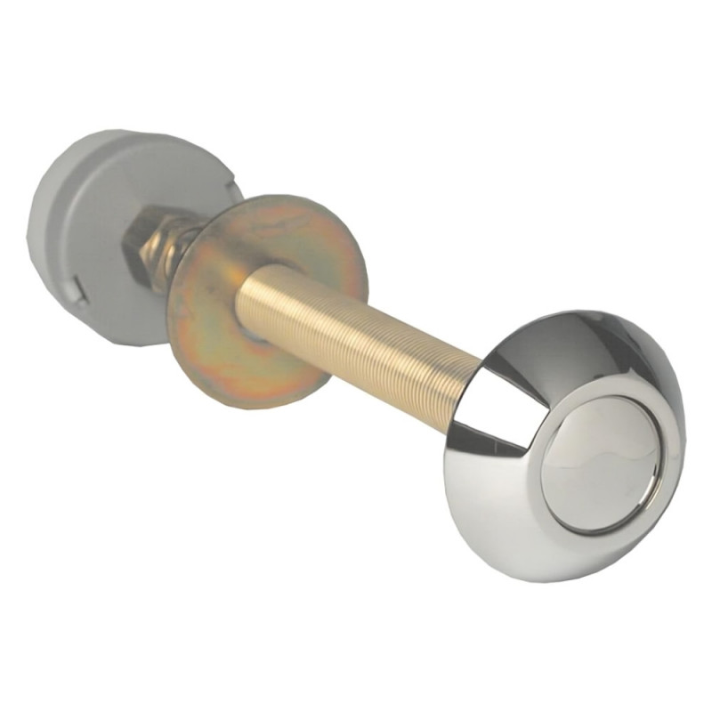 Bouton poussoir WC pneumatique simple-débit métallique chromé ...