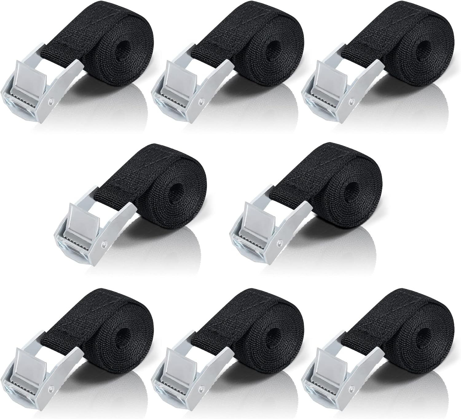 Sangles d'arrimage 1M, 8 sangles à cliquet avec attaches en alliage de ...