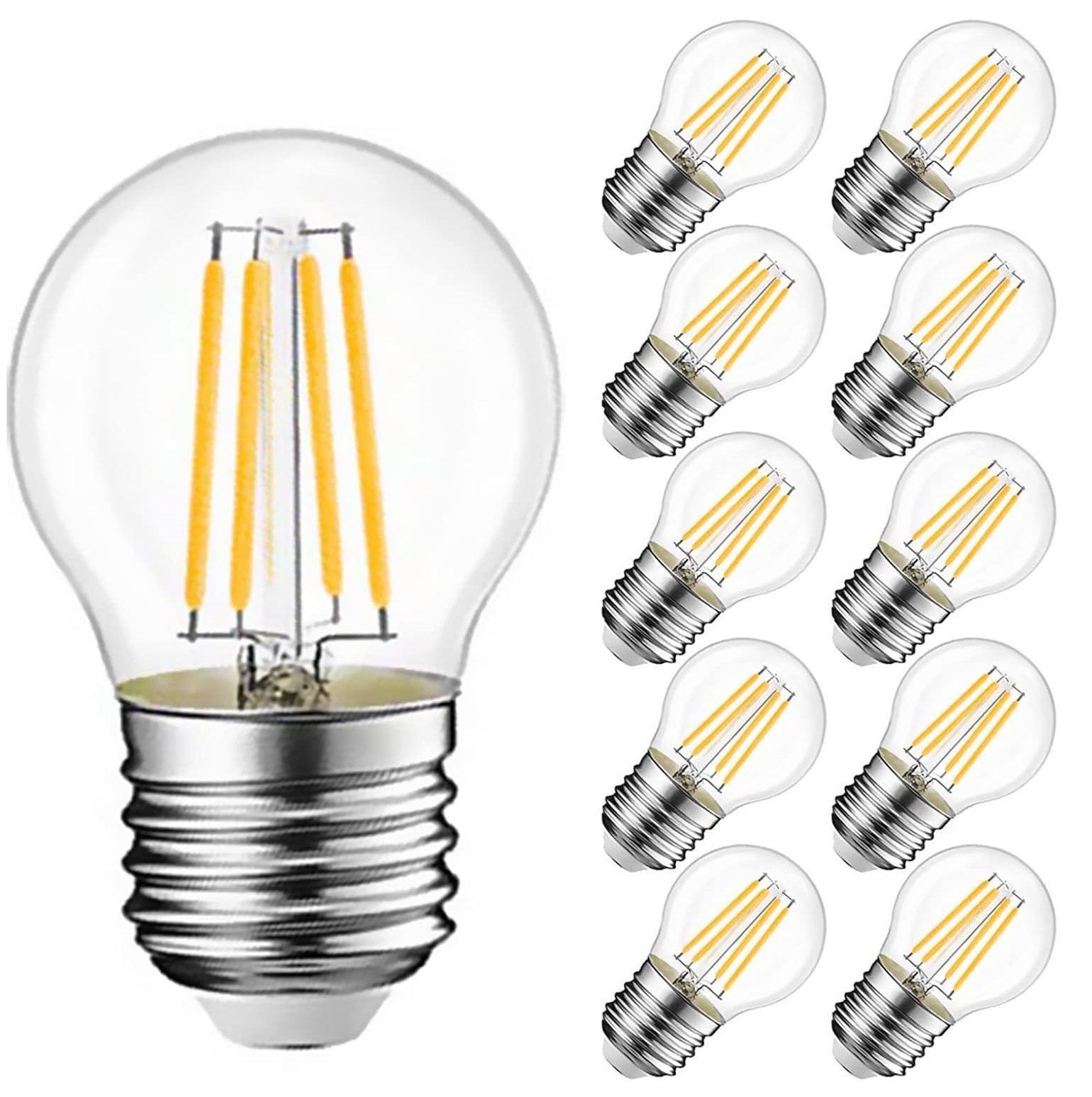 Lot de 10 Ampoule LED Standard E27 6W Blanc Chaud Claire 3000K 10 ...