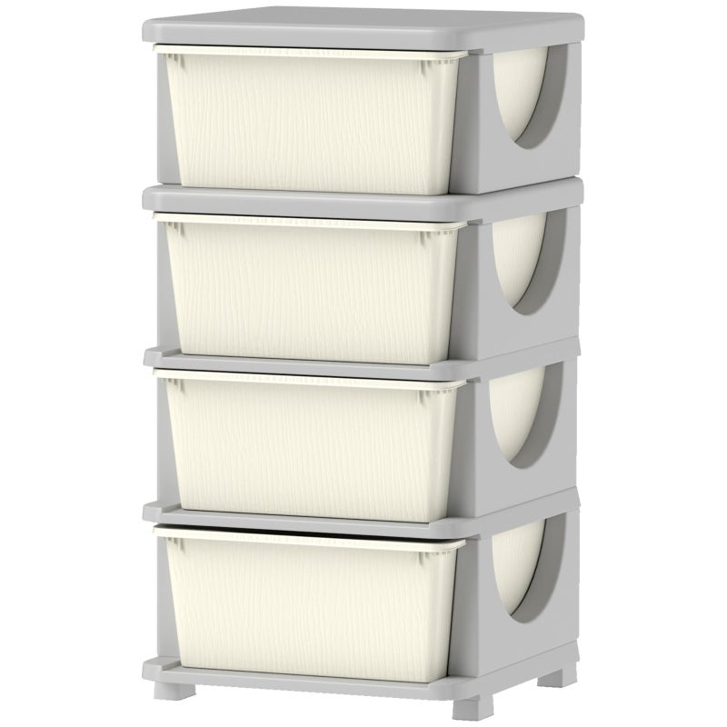 Cartons rangement enfants blanc crème 37x37x76cm, 4 grands tiroirs ...